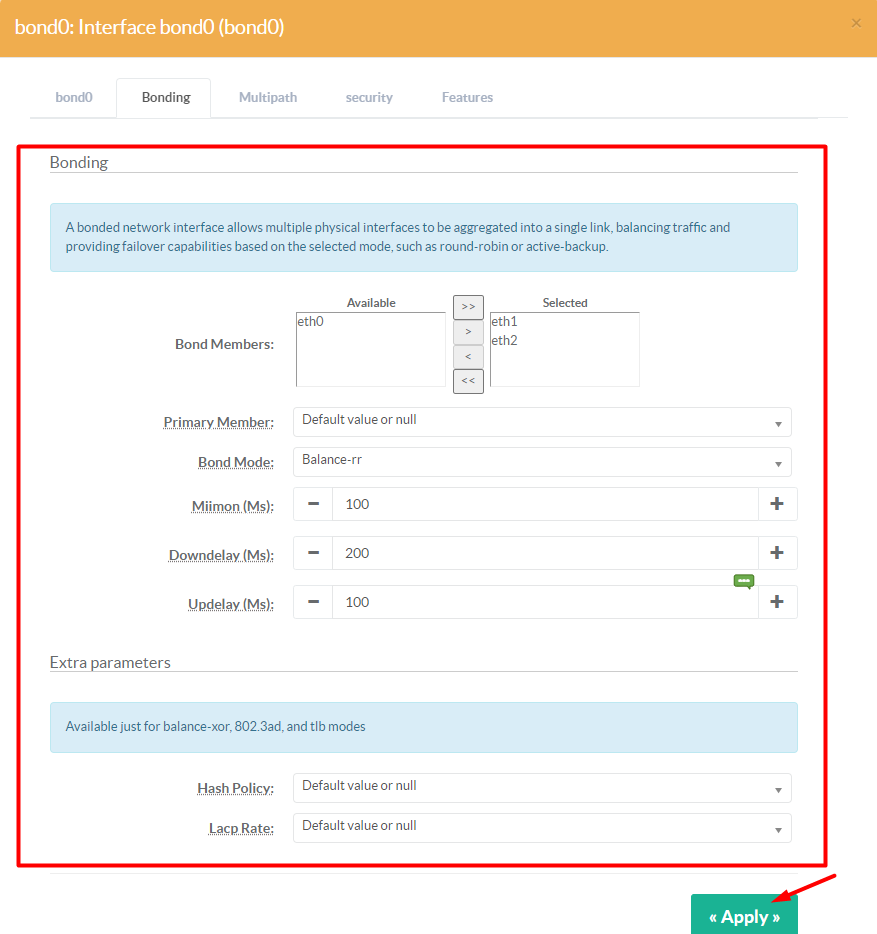 Bonding Interfaces - LACP | Artica Wiki